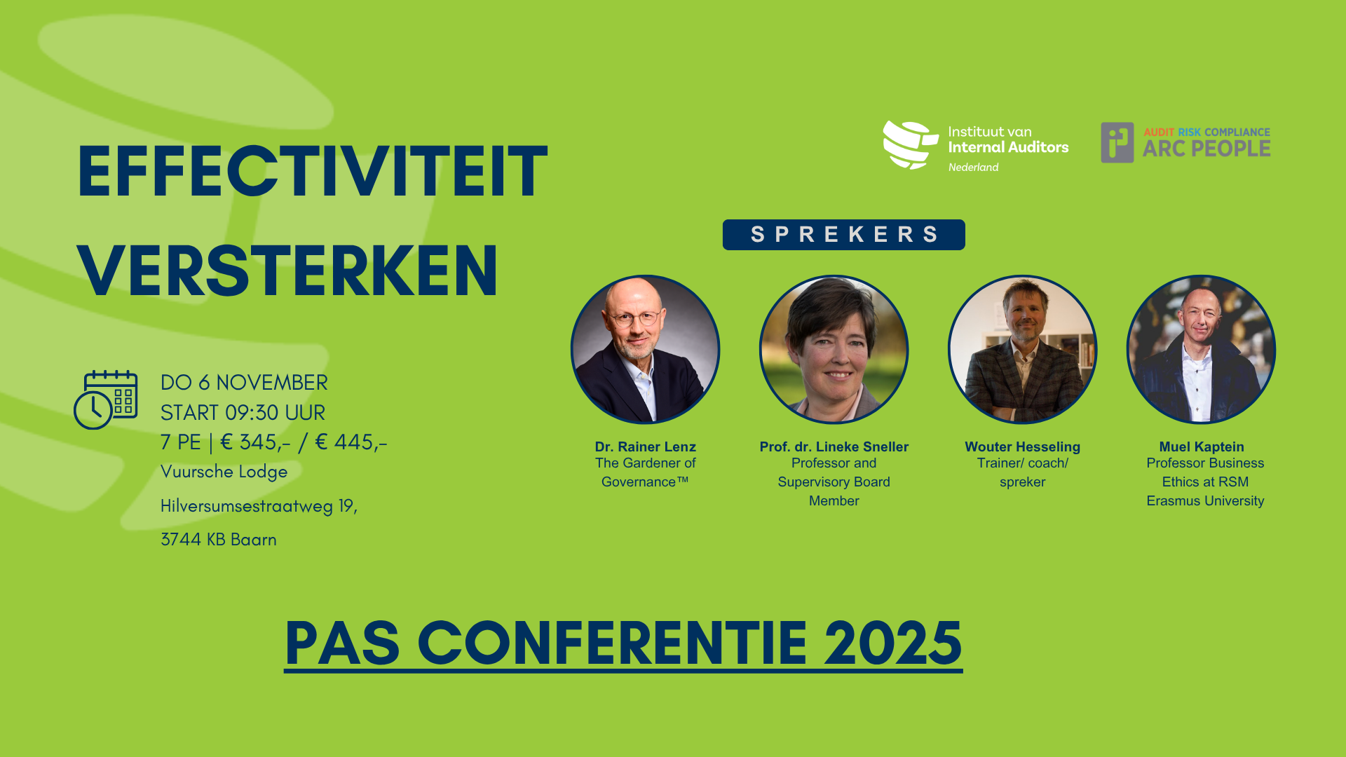 Event PAS Conferentie 2025 - Effectiviteit Versterken | IIA Nederland